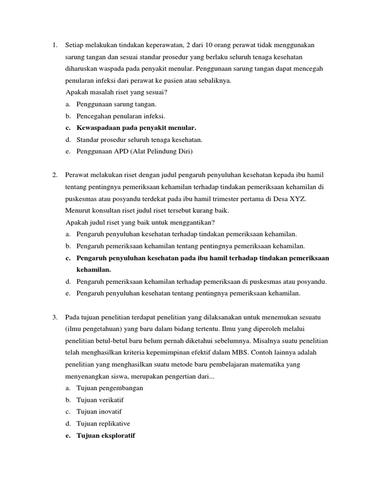 Soal Riset Keperawatan | PDF