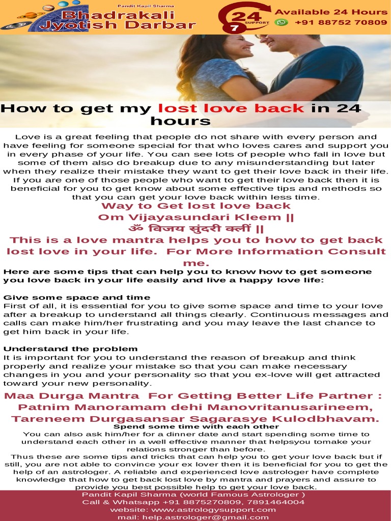 How To Get Your Lost Love Back P | PDF | Love | Psychological Concepts