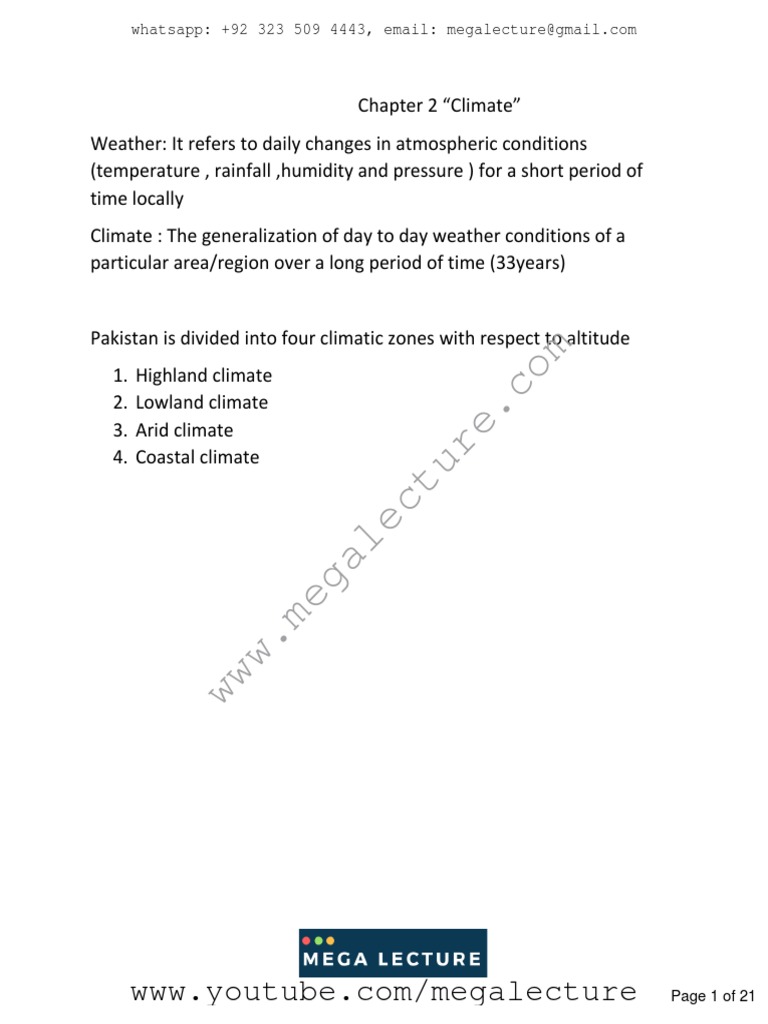Chapter 2 Climate | PDF | Flood | Rain