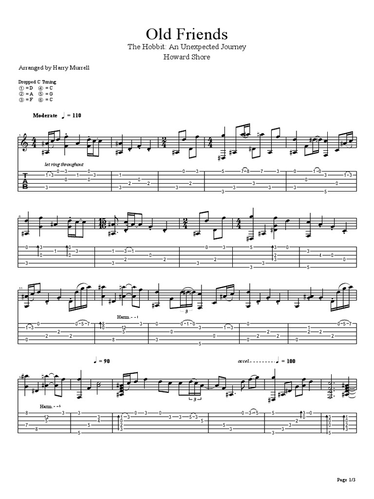 "Old Friends Guitar Sheet Music" | PDF