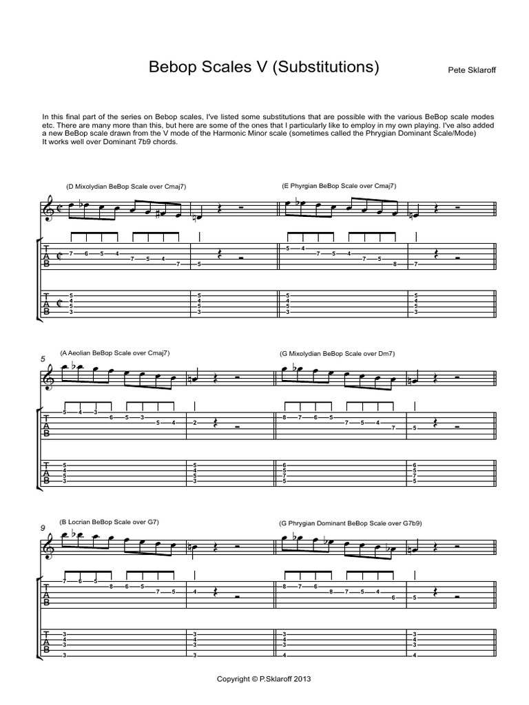Bebop Scales Subs | PDF | Mode (Music) | Modernism (Music)
