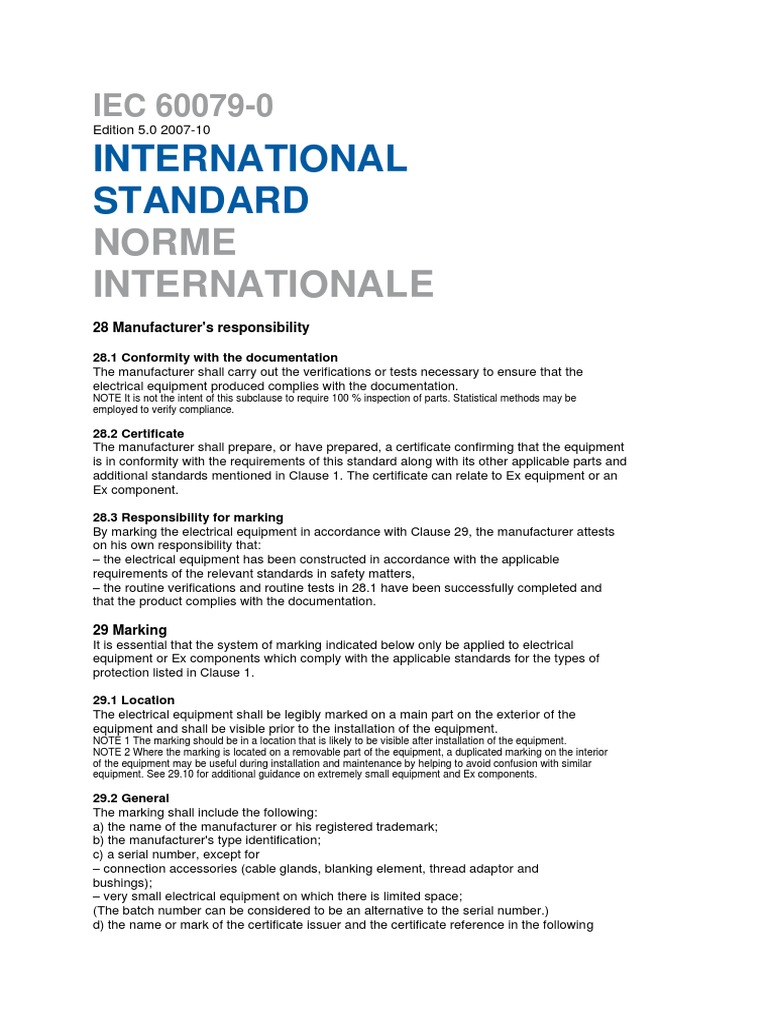 IEC 60079-ExMarking | PDF | Nature