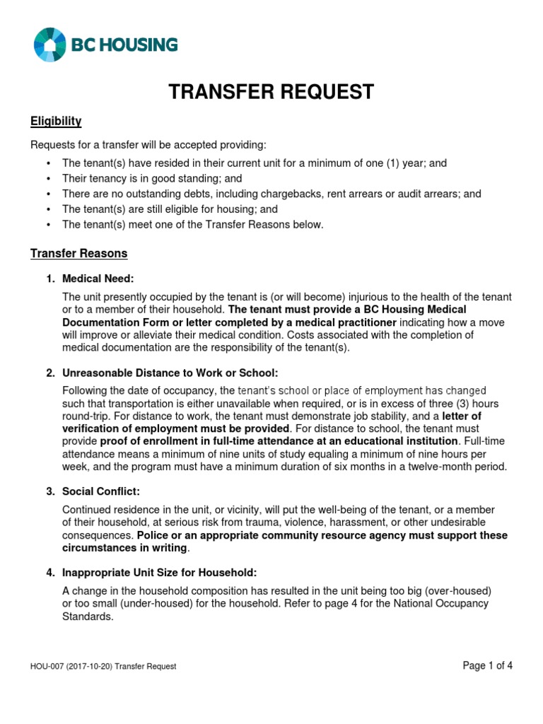 Transfer Request | PDF | Leasehold Estate | Dogs