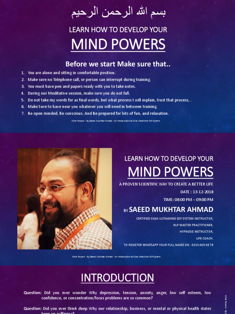 Intro To Silva UltraMind ESP System | PDF | Relaxation (Psychology) | Mind