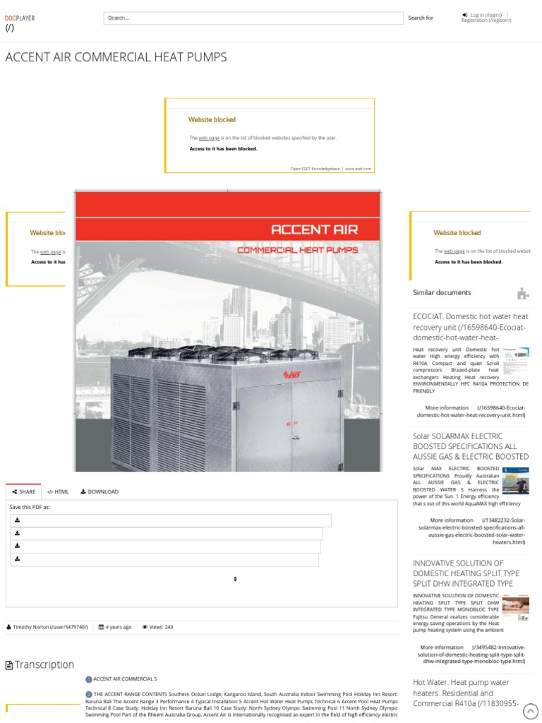 Accent Air Commercial Heat Pumps PDF | PDF | Heat Pump | Hvac