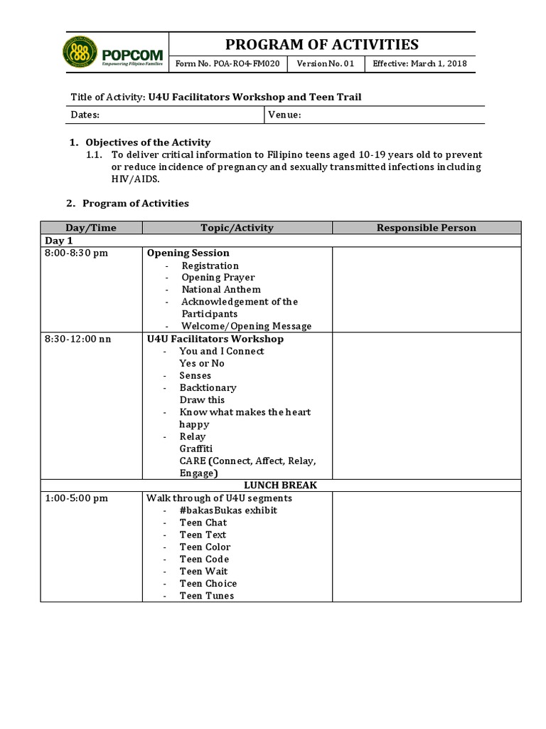 U4U Teen Workshop and Trail Program | PDF | Urology | Animal Viral Diseases