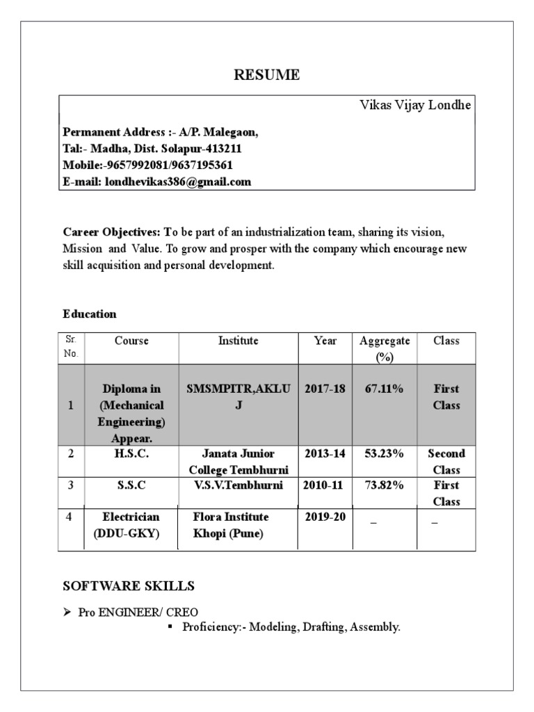 Vikas Londhe Resume - Odt | PDF