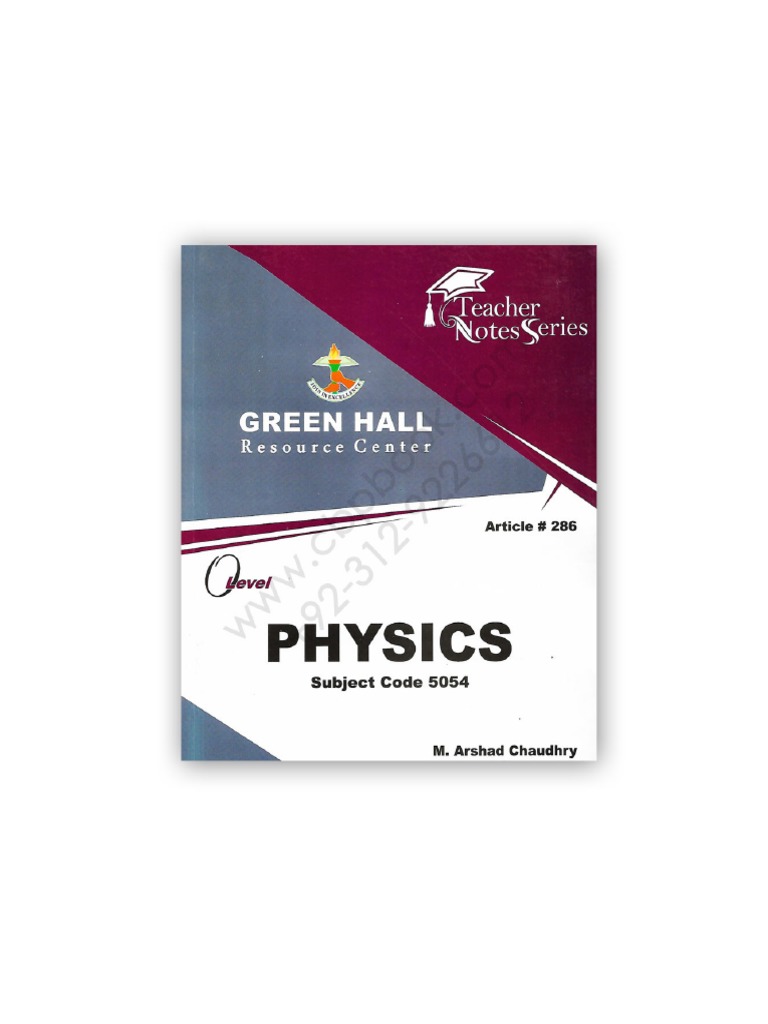 O Level Physics Notes by M Arshad Chaudhry (Art#286) - Greenhall PDF | PDF