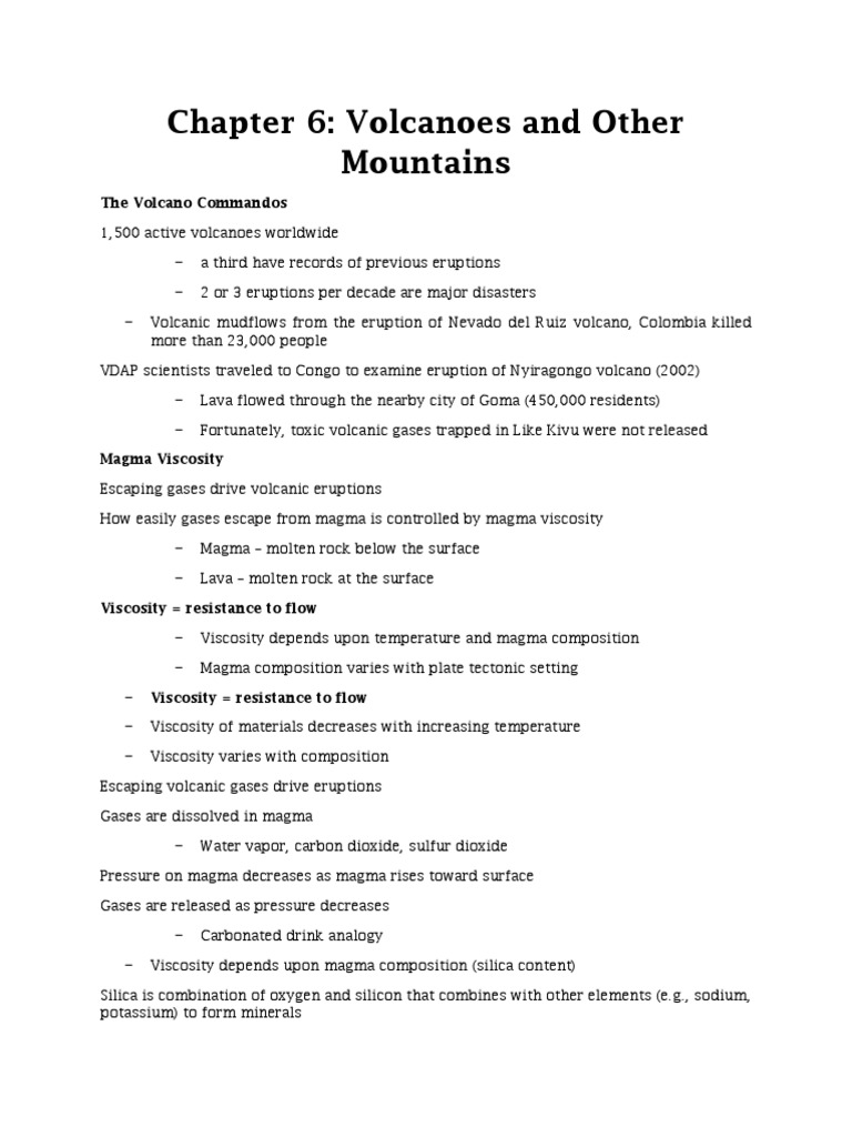 Chapter 6 REVIEWER | PDF | Volcano | Magma