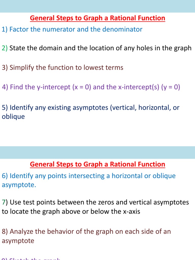Graph of Rational Functions | PDF | Asymptote | Fraction (Mathematics)