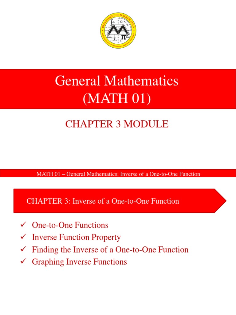 General Mathematics (MATH 01) : Chapter 3 Module | PDF | Function ...