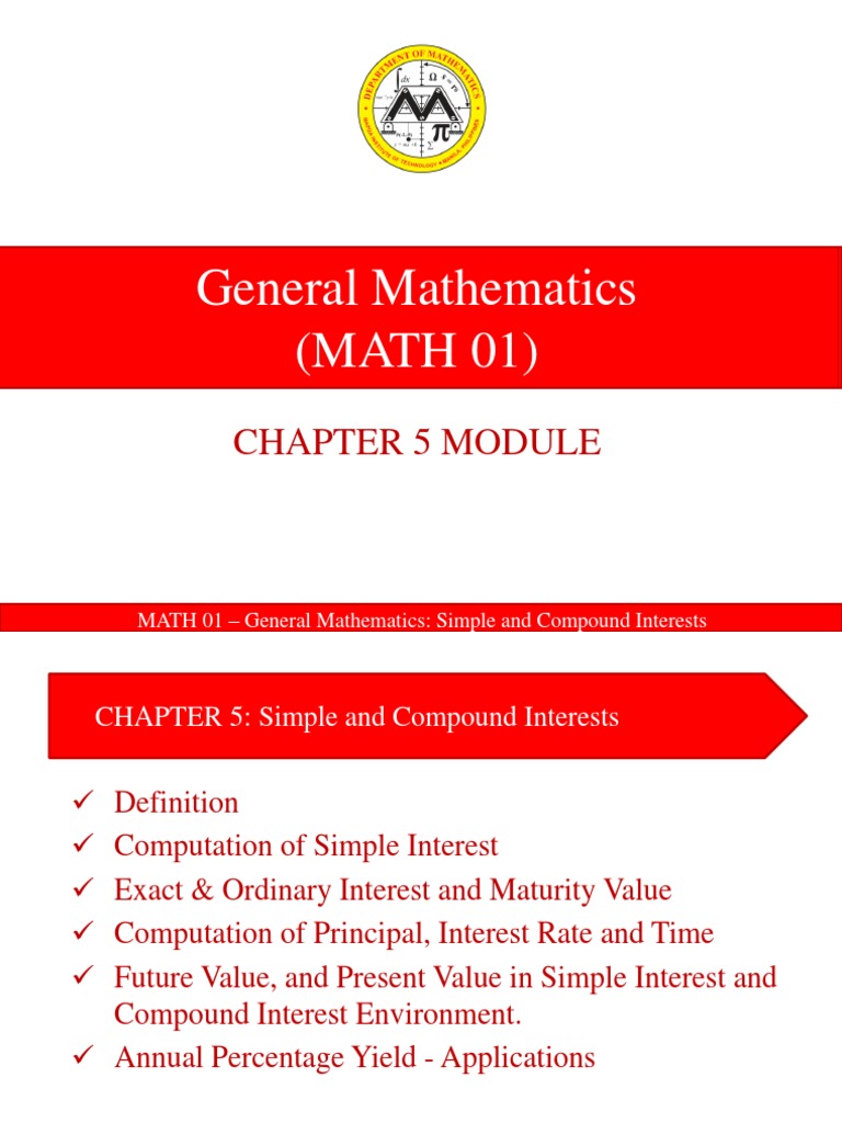 MATH 01 Lesson 7 Simple and Compound Interests | PDF | Compound ...
