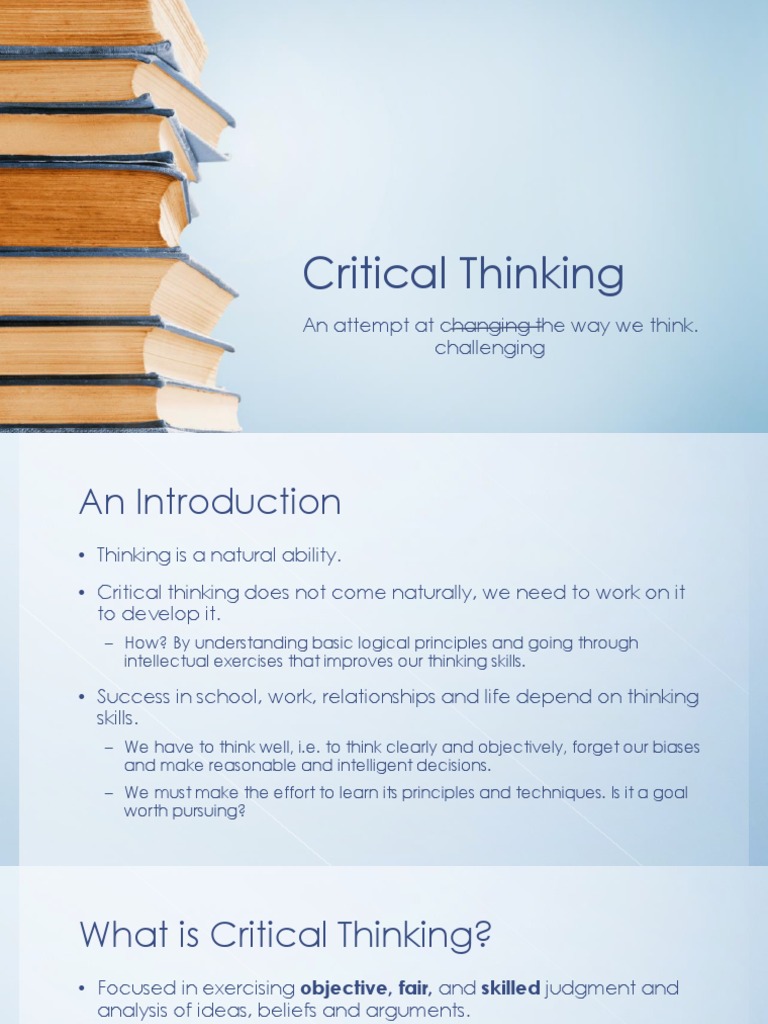 Critical Thinking Skills Guide | PDF | Critical Thinking | Argument