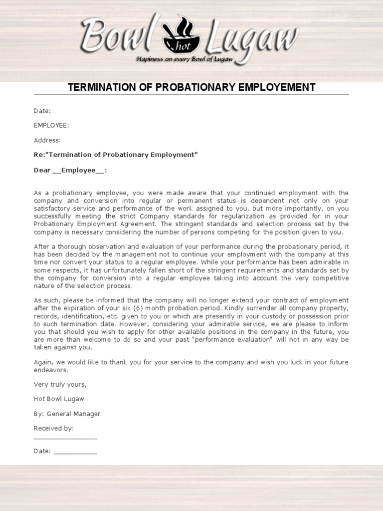 Termination of Probationary Employment | PDF