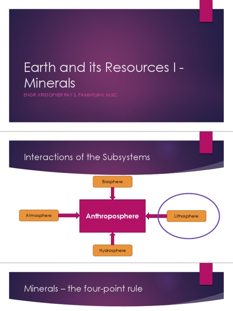 Earth and Its Resources I - Minerals | PDF | Minerals | Materials