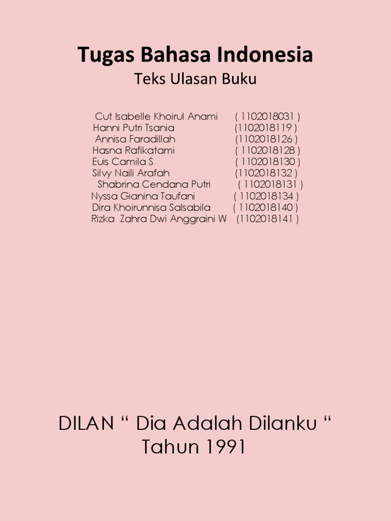 Analisis Novel Dilan 1991 oleh Pidi Baiq | PDF | Puisi
