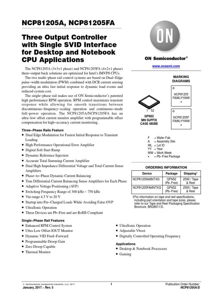Ncp81205a D | PDF | Amplifier | Electronic Circuits