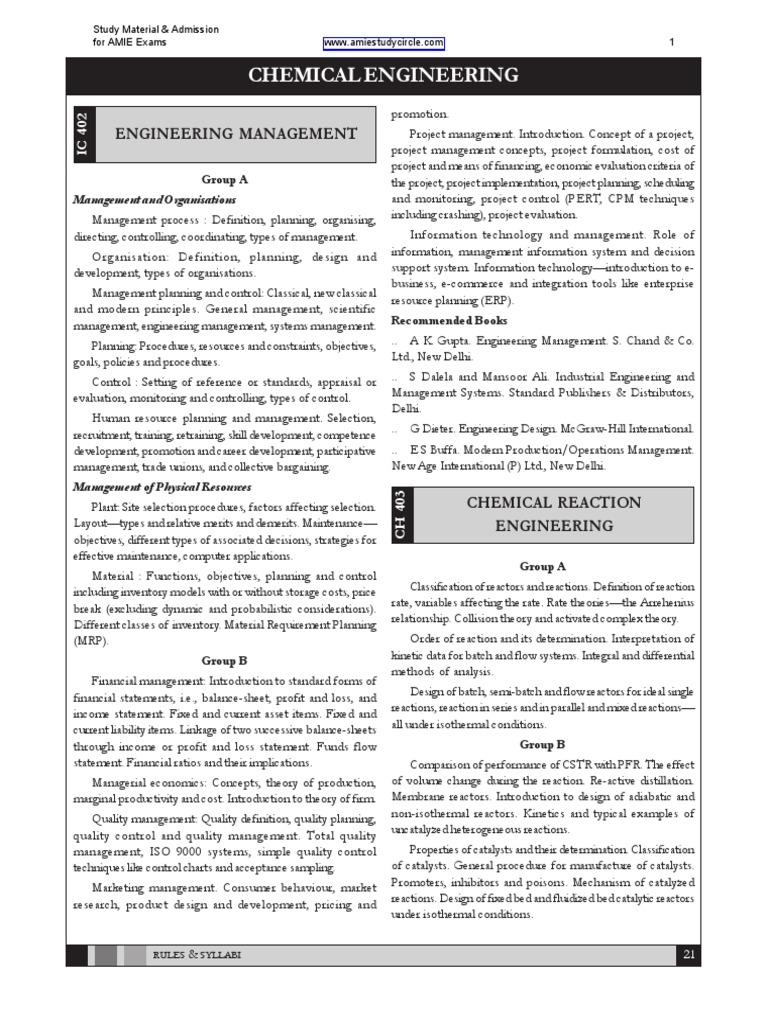 Amie Syllabus Sec B Chemical | PDF | Fluid Dynamics | Drag (Physics)