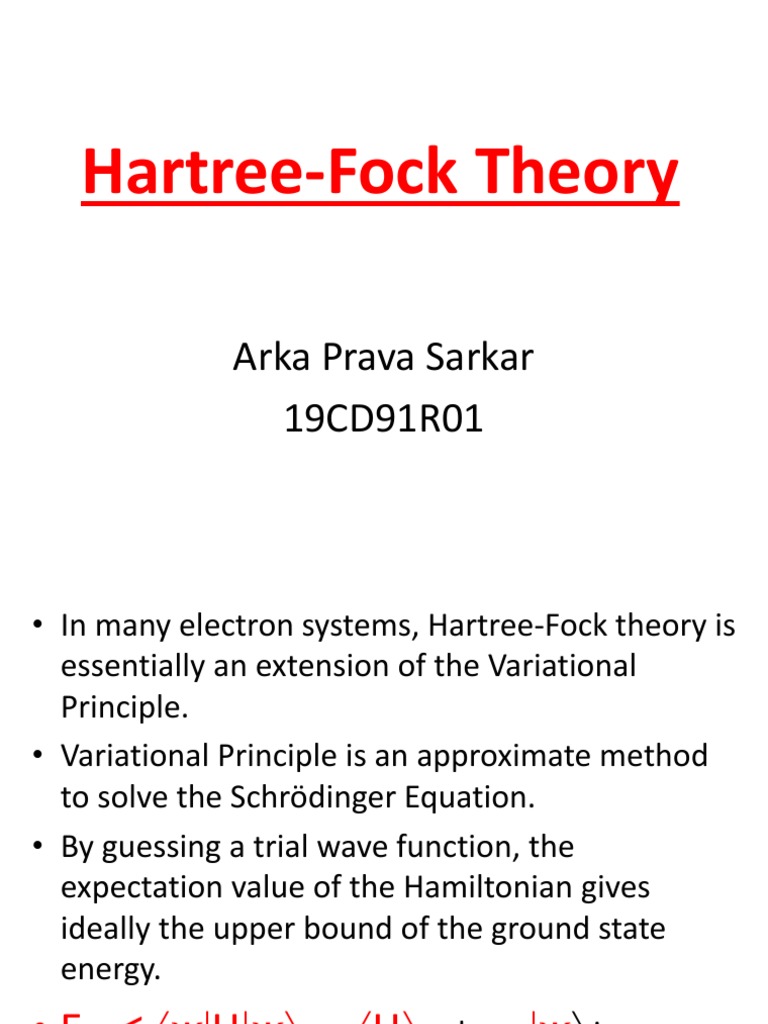 Hartree Fock Theory | PDF | Hartree–Fock Method | Wave Function