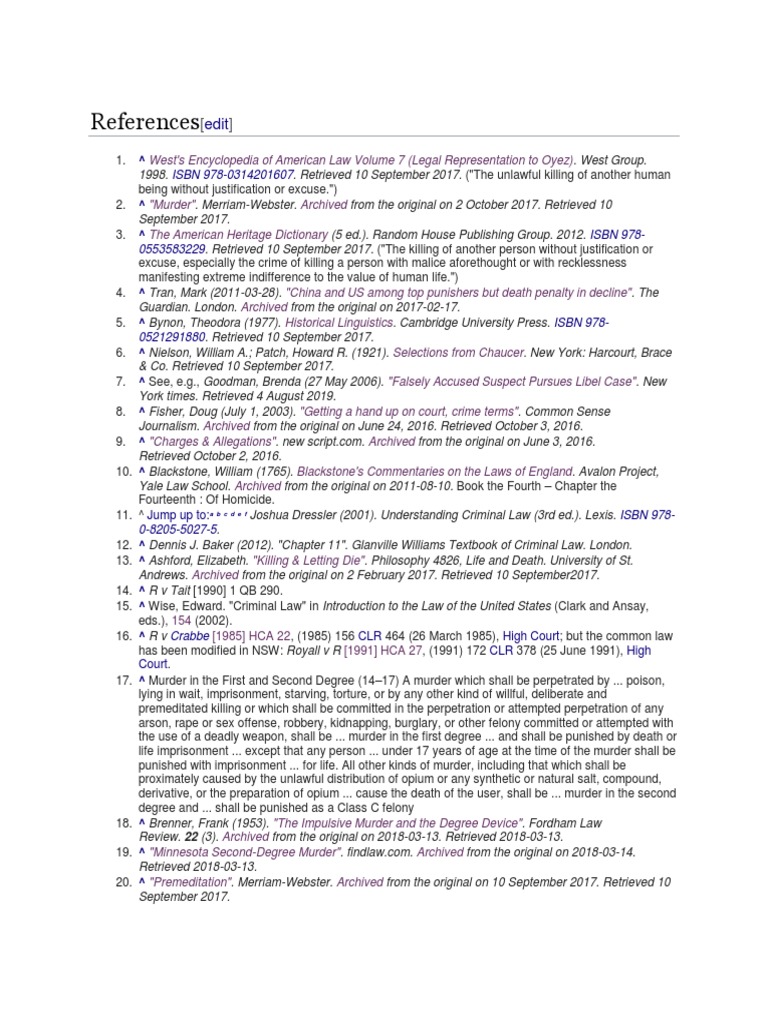 References | PDF | Murder | Life Imprisonment