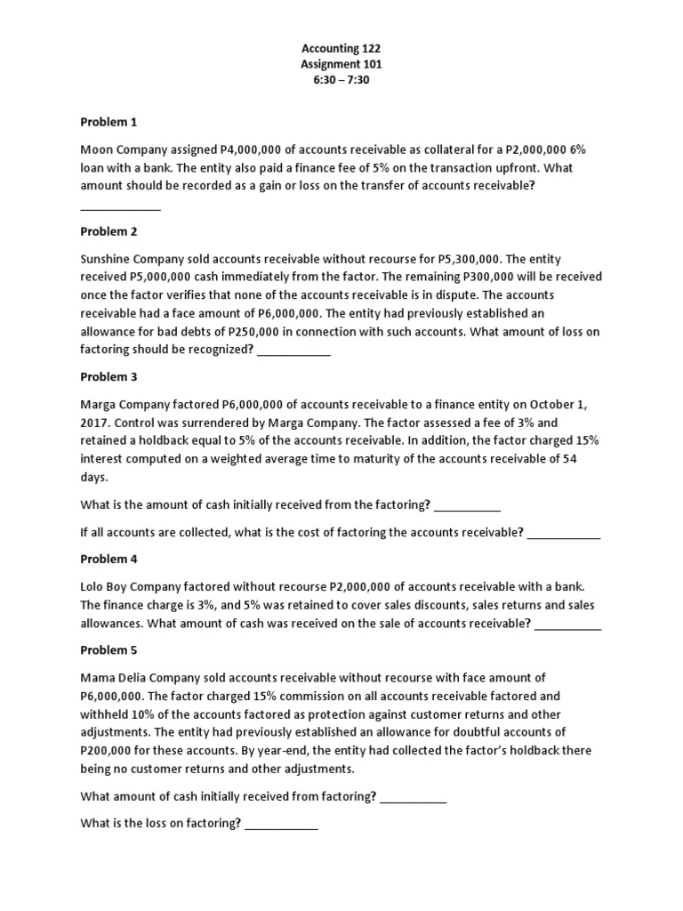 Receivable Financing Assignment | PDF