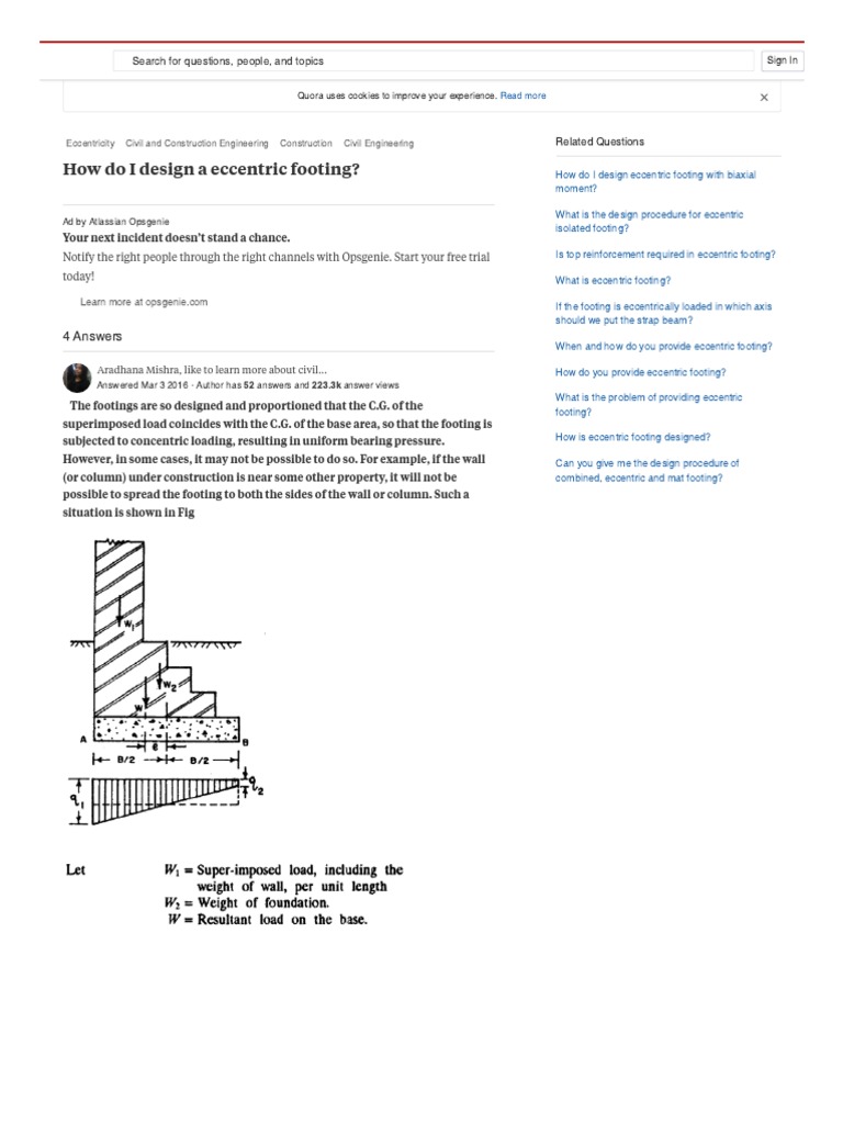 How Do I Design A Eccentric Footing?: 4 Answers | PDF | Beam (Structure ...