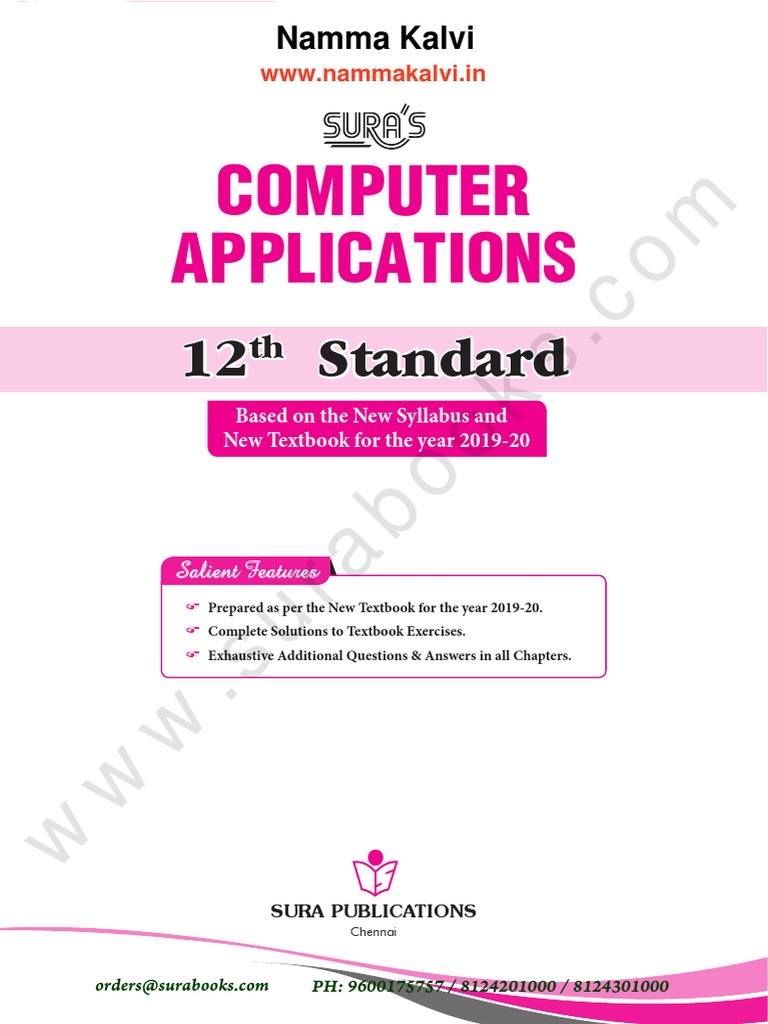 Namma Kalvi Computer Applications Chapter 1 To 4 Sura Guide em 214936 | PDF | File Format ...