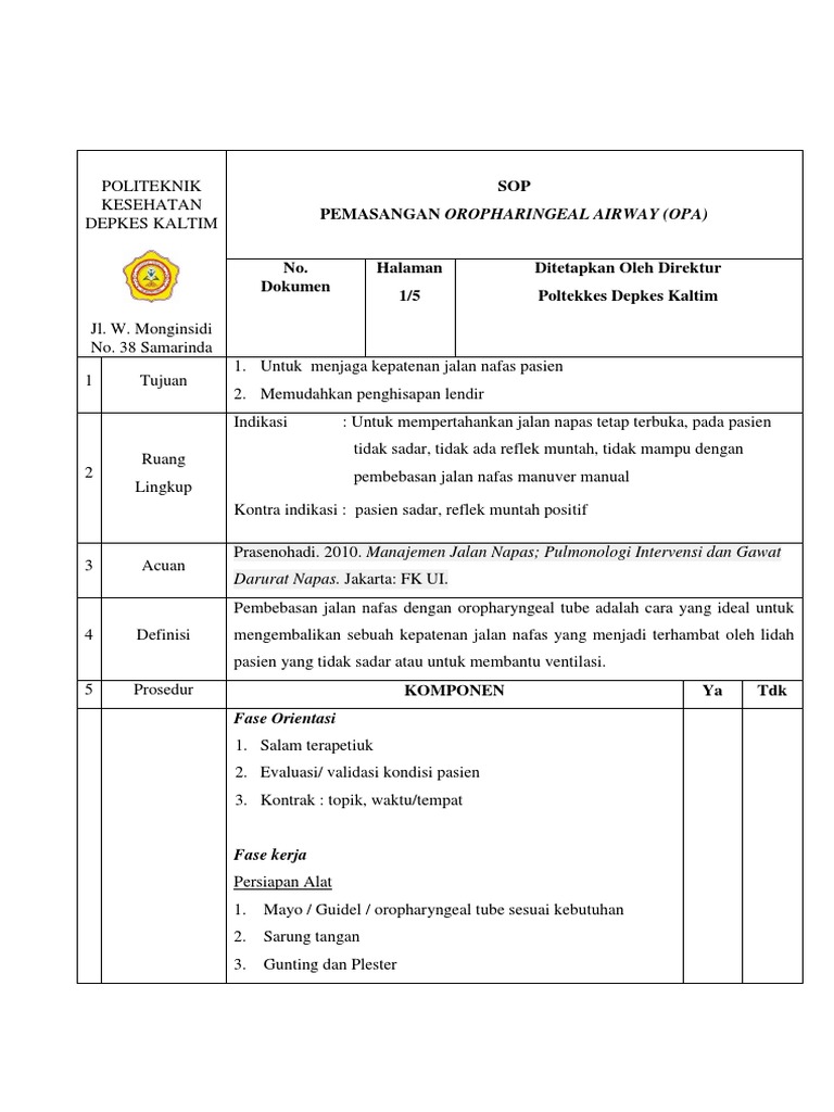 Sop Pemasangan Opa | PDF