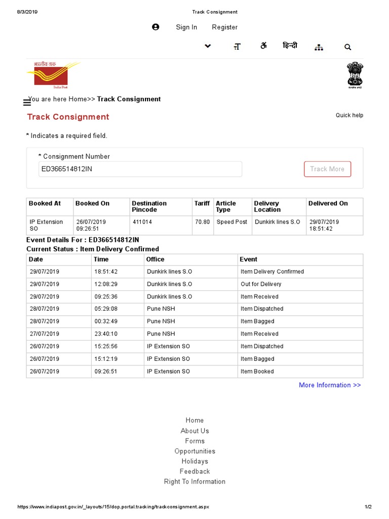 Track Consignment: Sign in Register | PDF | Software | World Wide Web