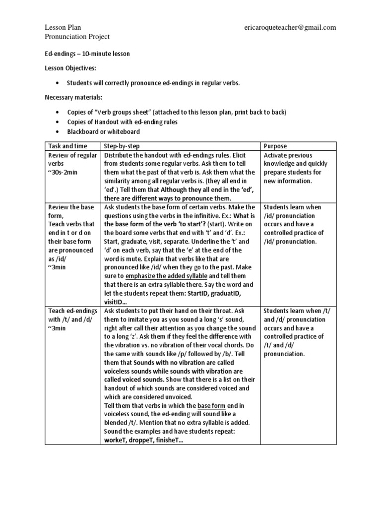 Ed Endings | PDF | Consonant | Linguistic Morphology
