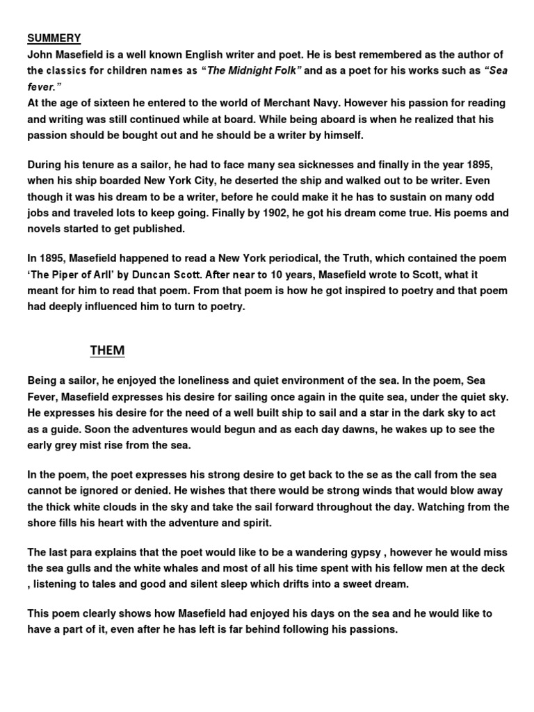 An In-Depth Analysis of John Masefield's Signature Poem "Sea Fever ...
