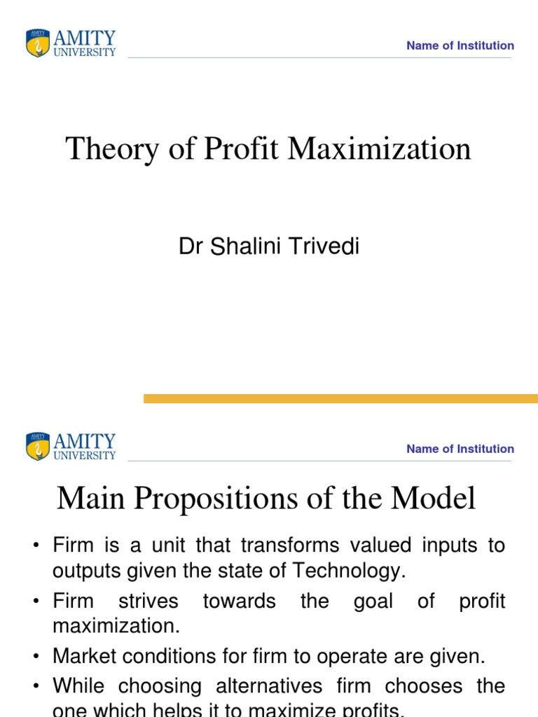 Profit Maximization Theories Explained | PDF | Capitalism | Profit ...