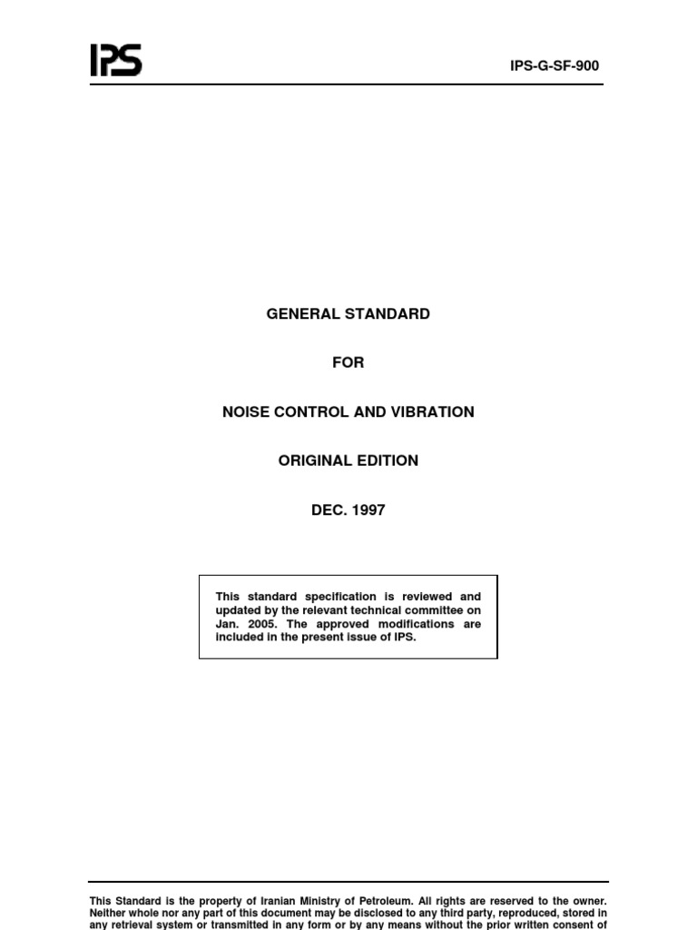 General Standard: IPS-G-SF-900 | PDF | Noise | Sound