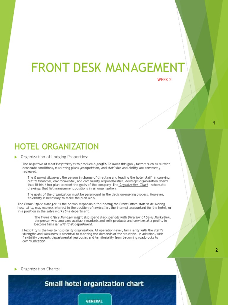 Front Desk Management: Week 2 | PDF | Employment | Marketing