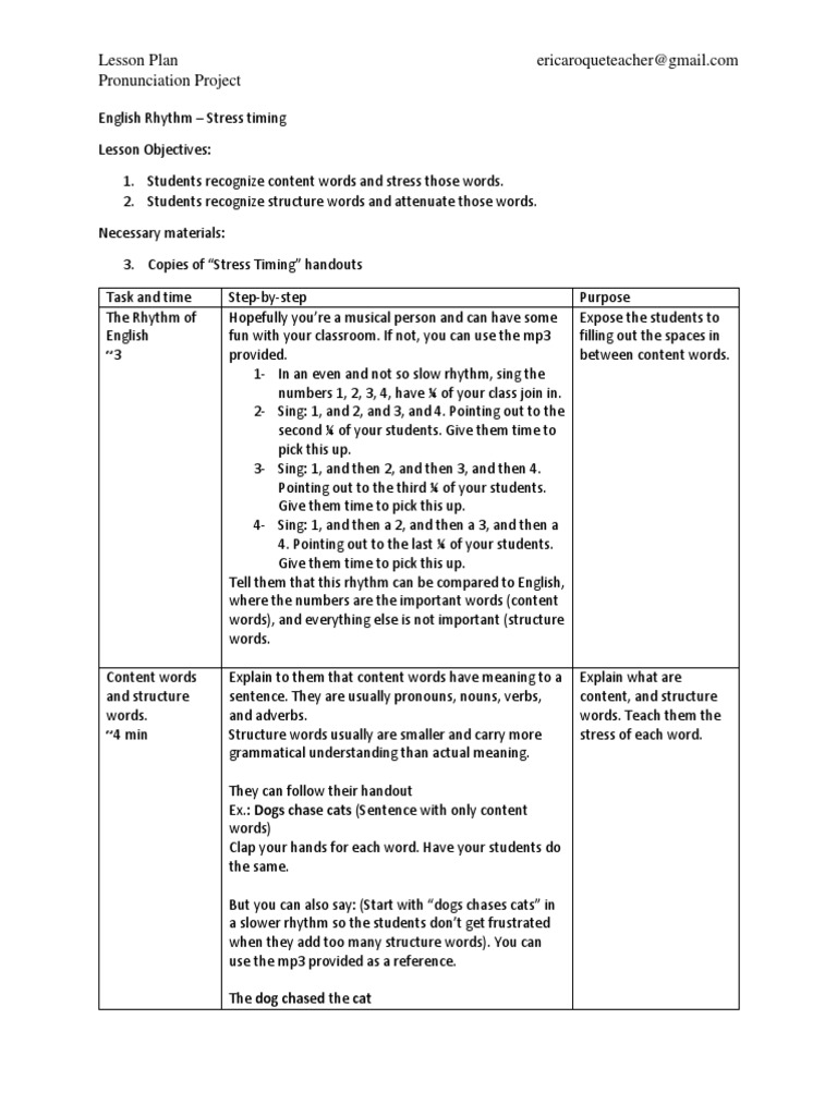 Stress Timed Language | PDF | English Language | Word