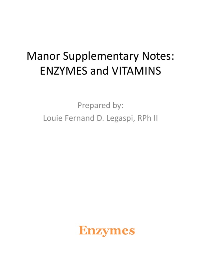 Enzymes & Vitamins Guide for RPhs | PDF | Vitamin | Stomach
