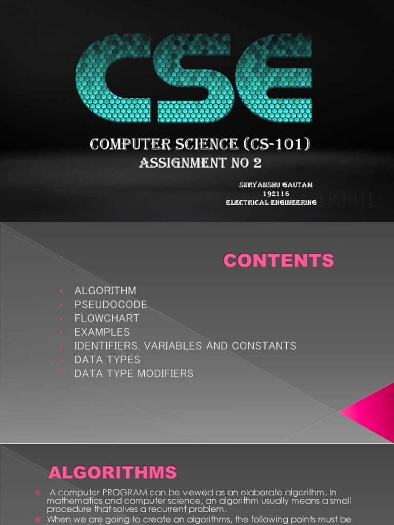 Computer Science (CS-101) : Assignment No 2 | Download Free PDF ...