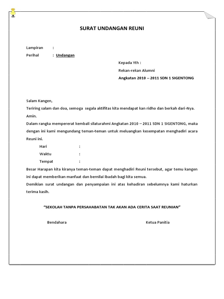 Undangan Reuni | PDF