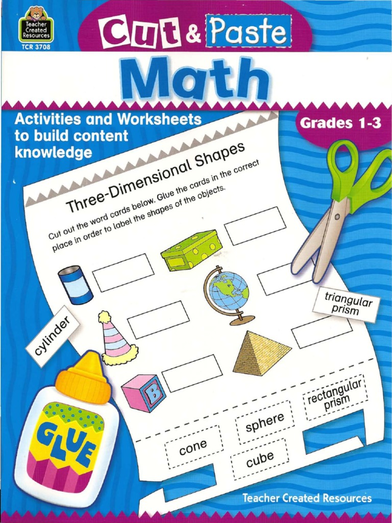 Grade 1-3 Cut & Paste Math | PDF | Books | Teaching Mathematics