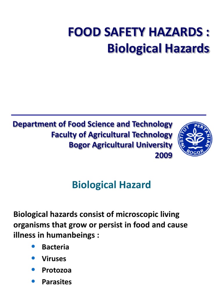 Biological Hazards in Food Safety | PDF | Foods | Parasitism