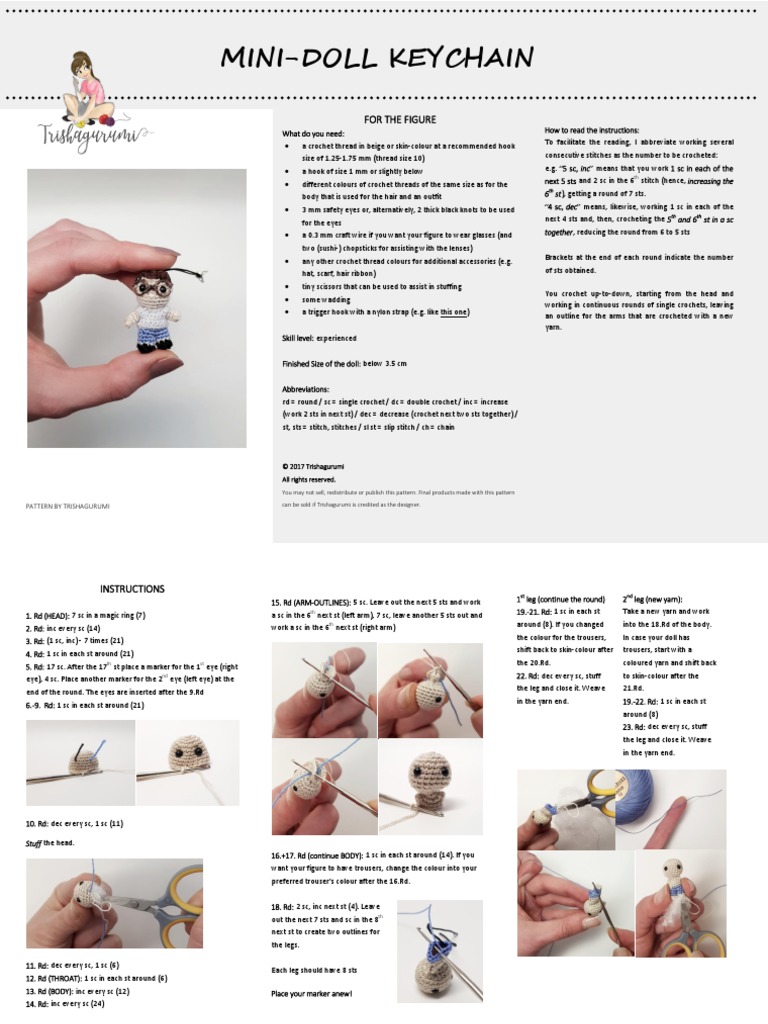 Mini-Doll Keychain: For The Figure | Download Free PDF | Crochet | Lens ...