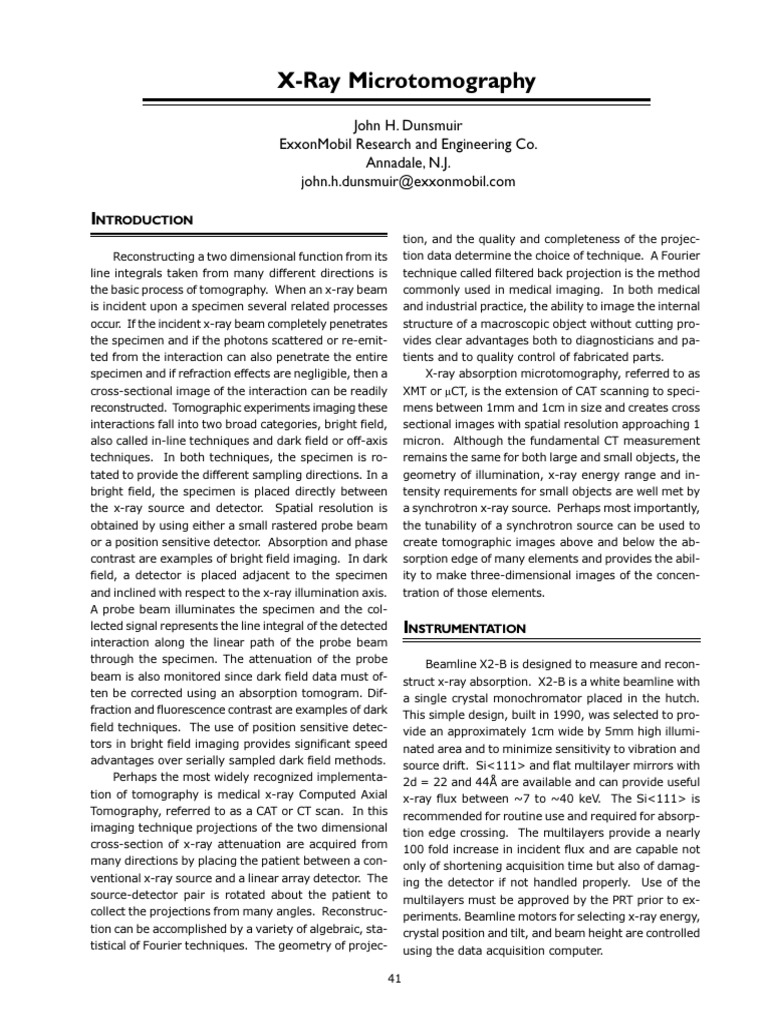 X-Ray Micro Tomography | PDF | Ct Scan | Tomography