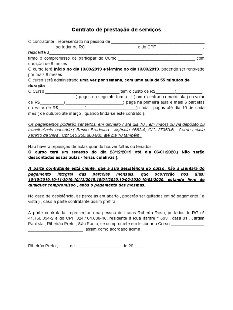 Modelo de Contrato | PDF