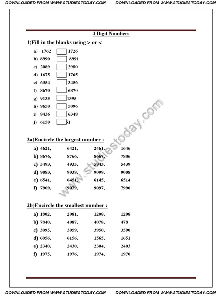 CBSE Class 3 Mathematics - 4 Digit Numbers | PDF | Teaching Mathematics
