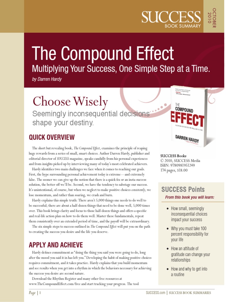 The Compound Effect Summary | PDF | Habits | Behavior