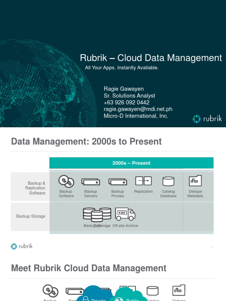 Rubrik Intro | PDF | Backup | Cloud Computing
