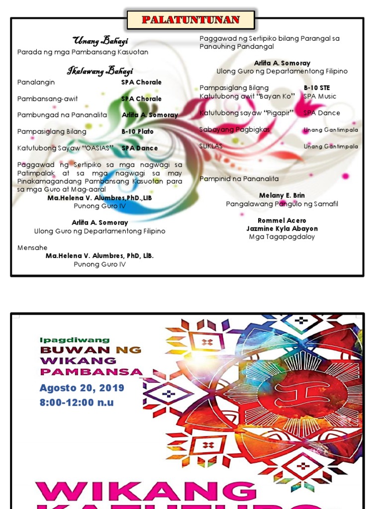 2019 Buwan NG Wika Programa | PDF