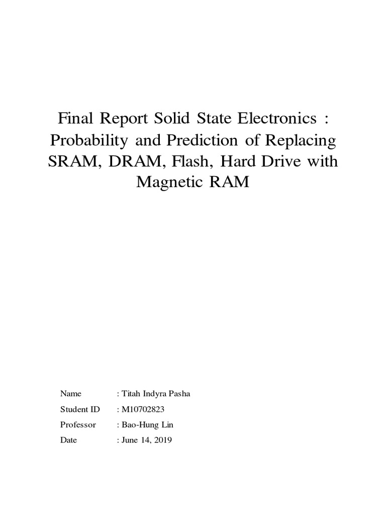 Final Report Solid State Electronics | PDF | Flash Memory | Random ...