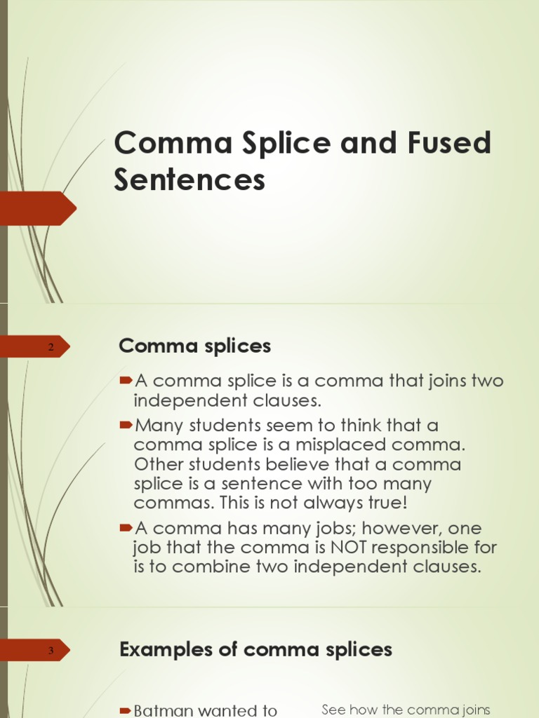 Comma Splice and Fused Sentences | Download Free PDF | Comma | Syntax