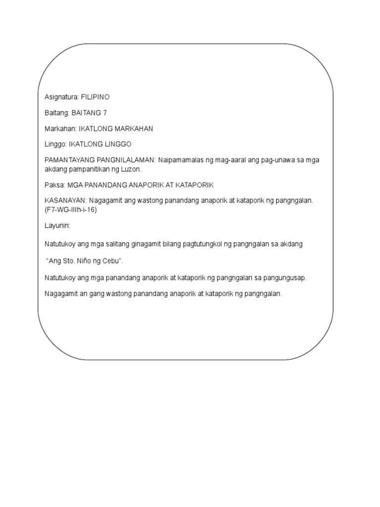 Anaporik at Kataporik | PDF